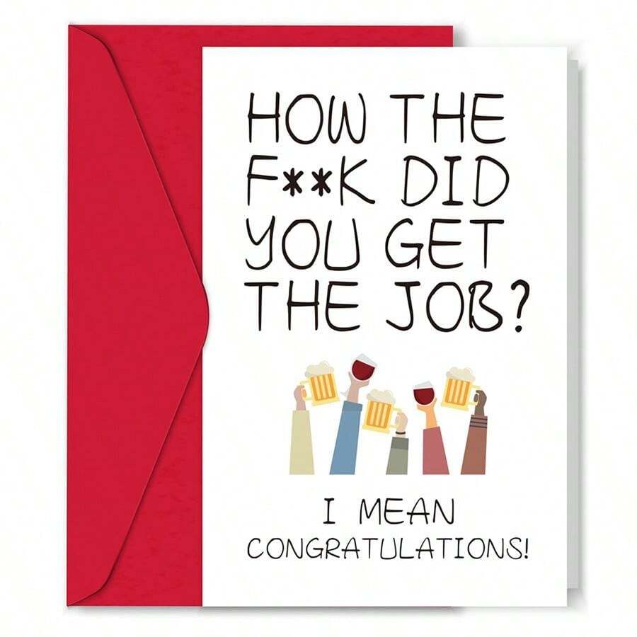 1PC Hilarious New Job Card For Colleague, Congratulation Card For ...