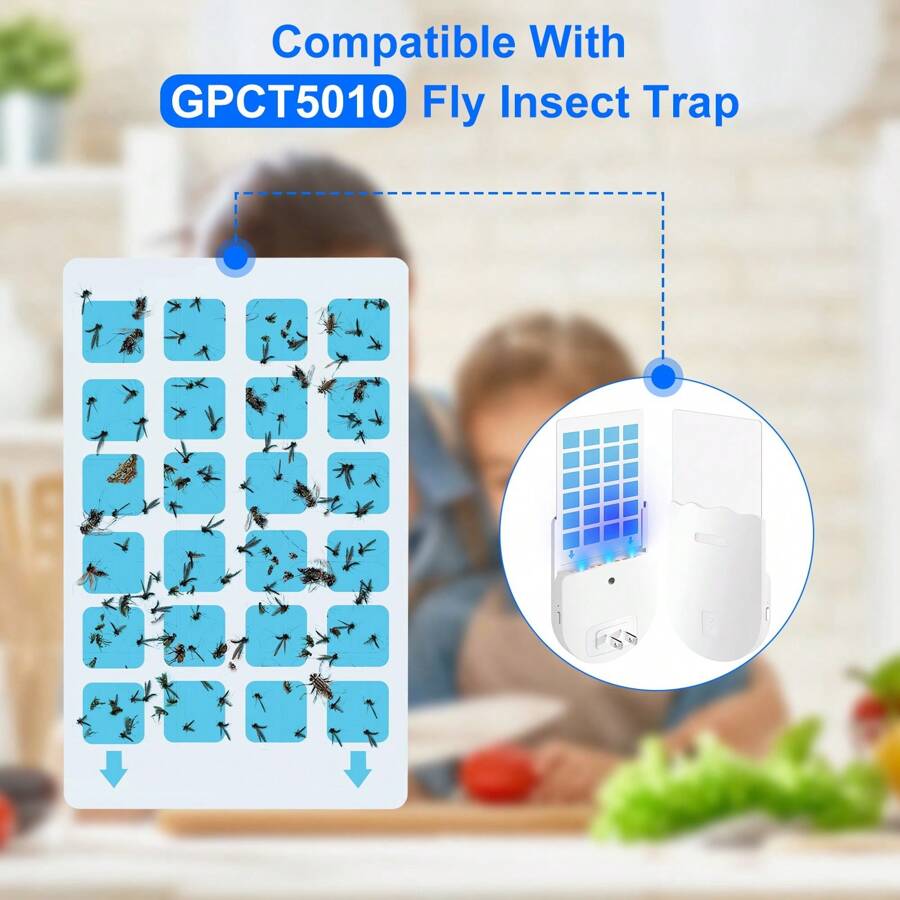 Plug-In Indoor Flying Insect Trap With 5 Glue Boards UV Light Mosquito ...