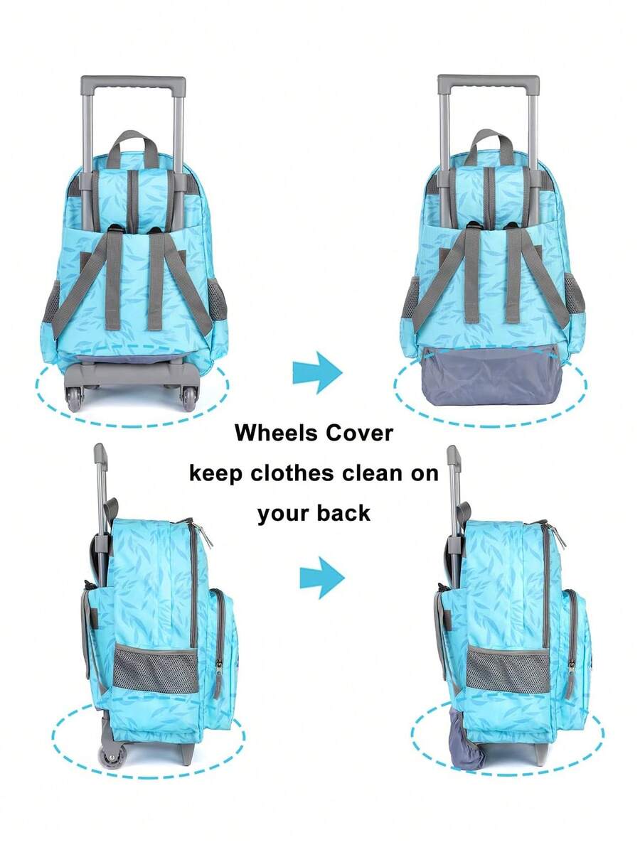 Tilami Rolling Backpack 18 Inch Double Handle Wheeled Boys Girls Travel ...