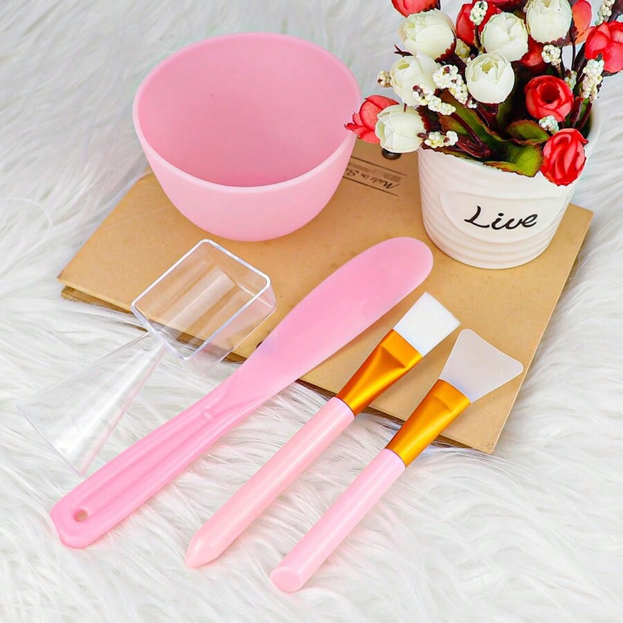 DIY Cosmetic Silicone Facial Mask Bowl Set Facial Mask Brush Adjusting ...