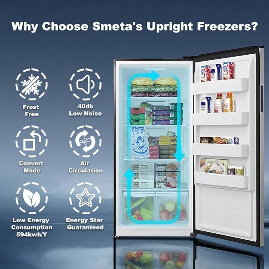 SMAD Smad Upright Freezer, 21 Cu. Ft Convertible Freezer Refrigerator 2 ...
