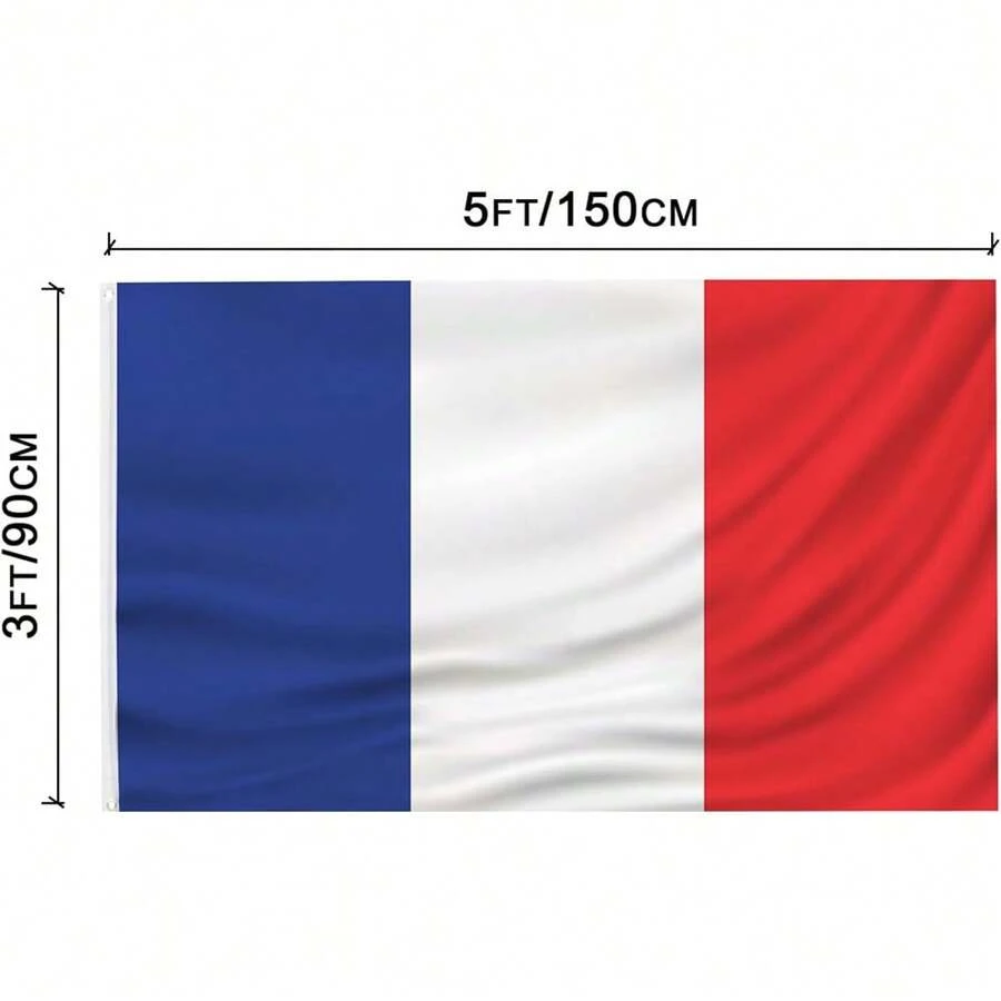 France Flag 3x5 FT French Flag Polyester Outdoor Indoor Canvas Header ...