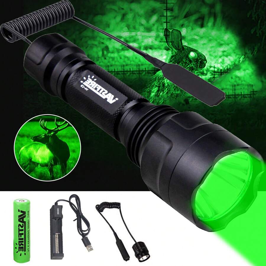 350 Yards Green Flashlight , Rechargeable Battery And Remote Control ...