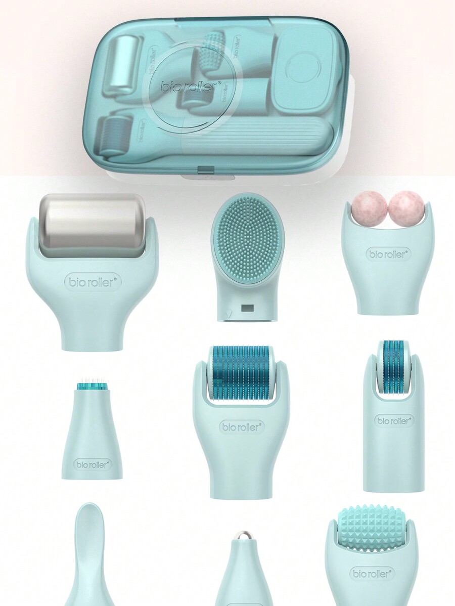 Mint Green 10-In-1 540 Titanium Micro Needle Roller Derma Roller Kit ...