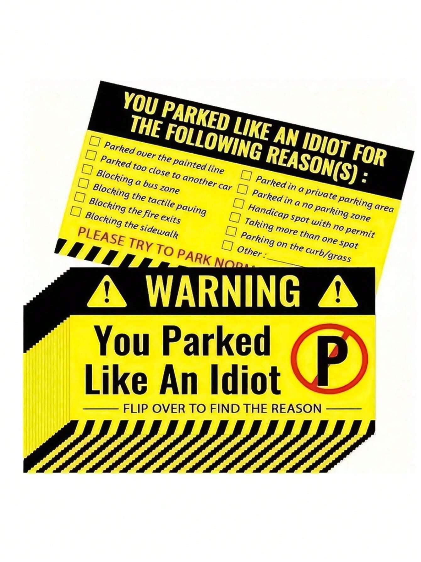 50 Pack Humor German Parking Notice Cards, Paper Stock, Car, Truck ...