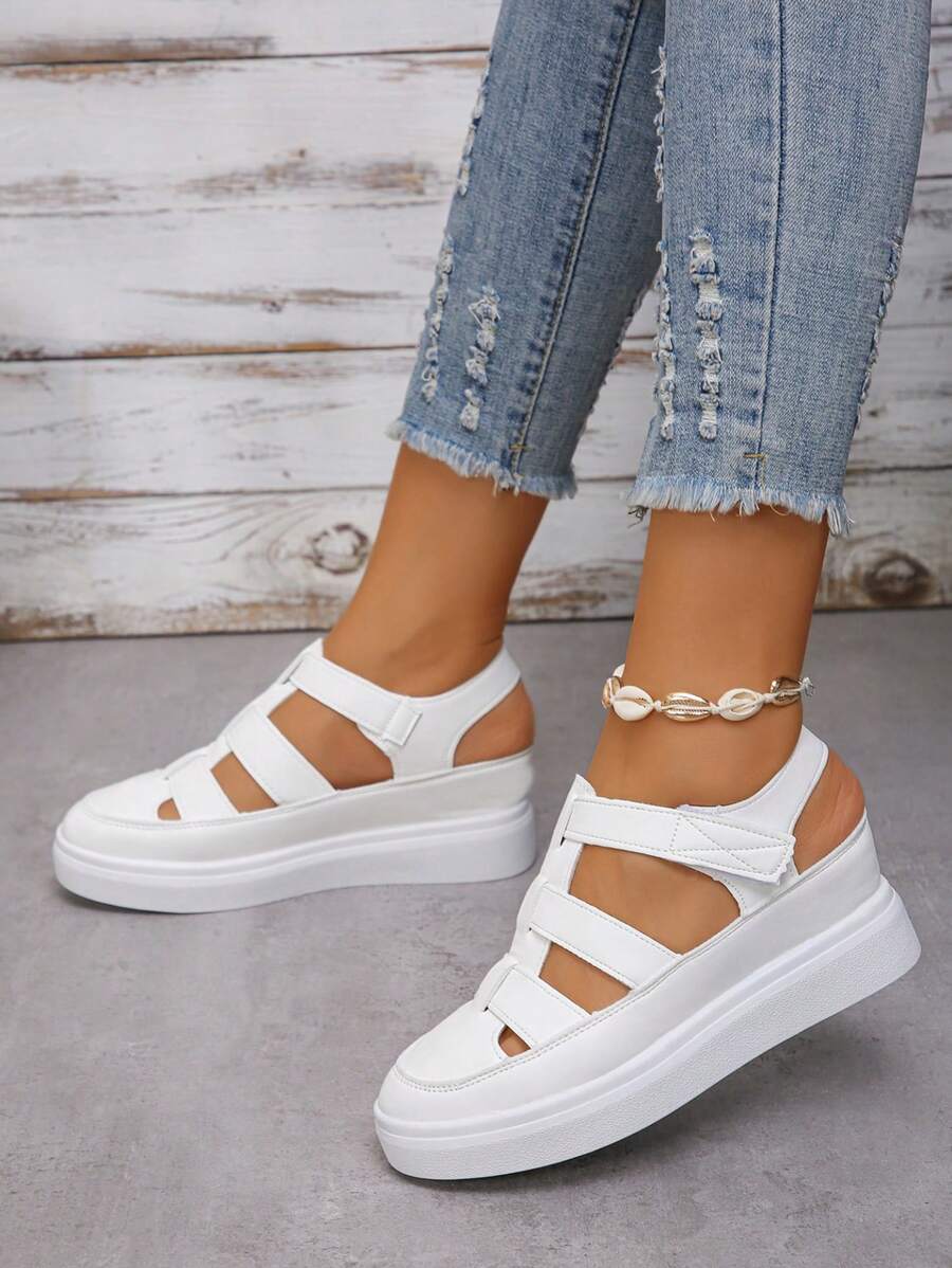 Sandalias de plataforma y cuña para mujer, sandalias cerradas de verano ...