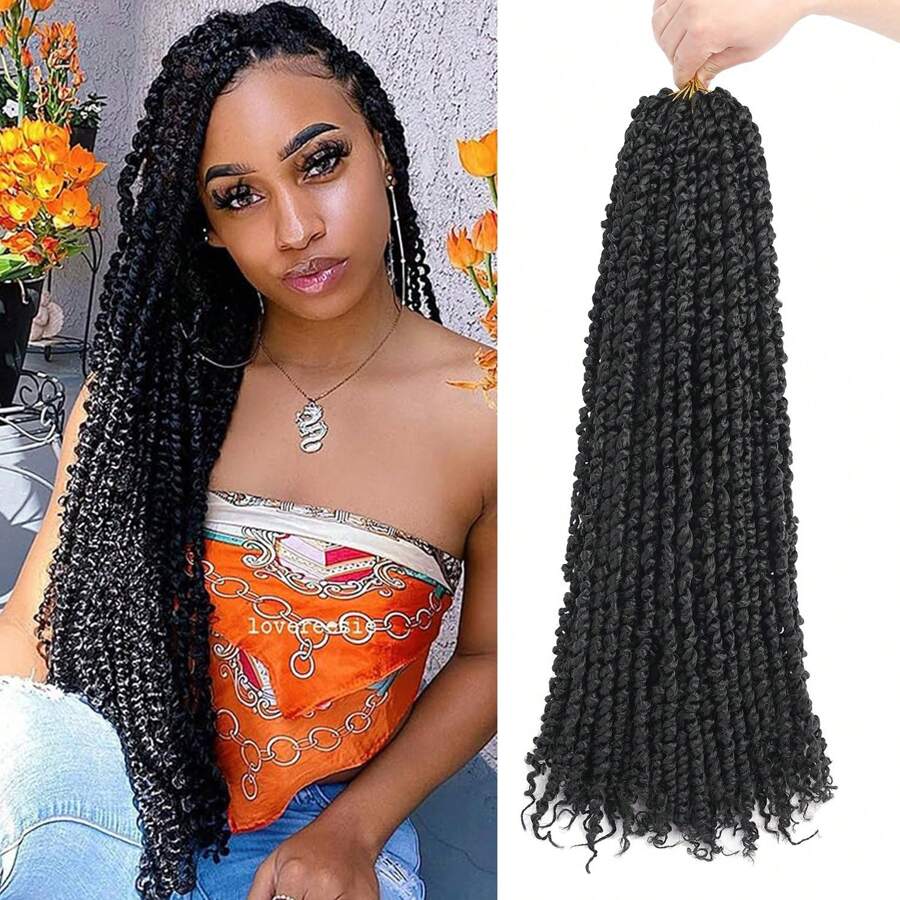 Alrence Passion Twist Hair 24 Inch 1 Pack Water Wave Crochet Hair Curly ...