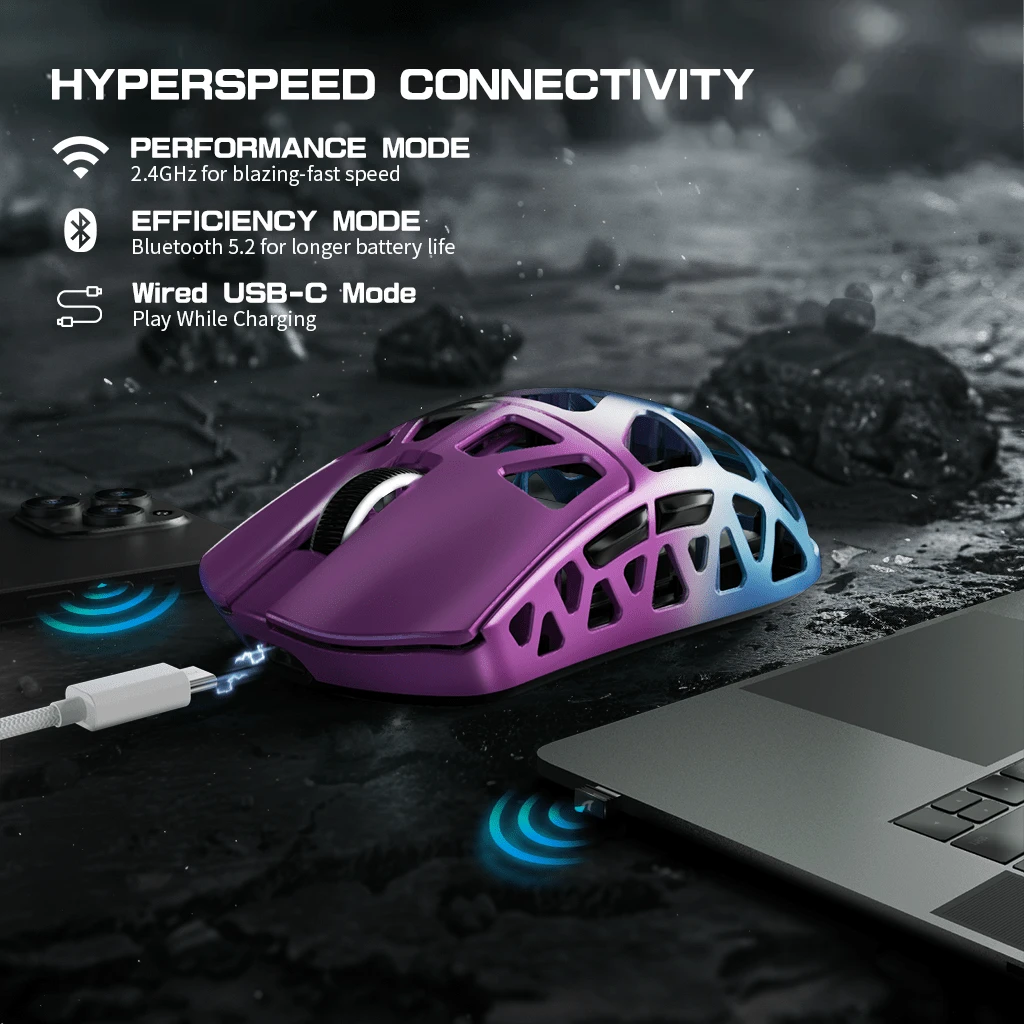 FREEWOLF ATTACK SHARK R3 46g Superlight Magnesium Alloy Wireless Gaming ...
