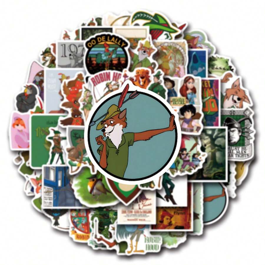55PCS Cartoon Robin Hood Toys Stickers Robin Hood Decal Robin Hood ...