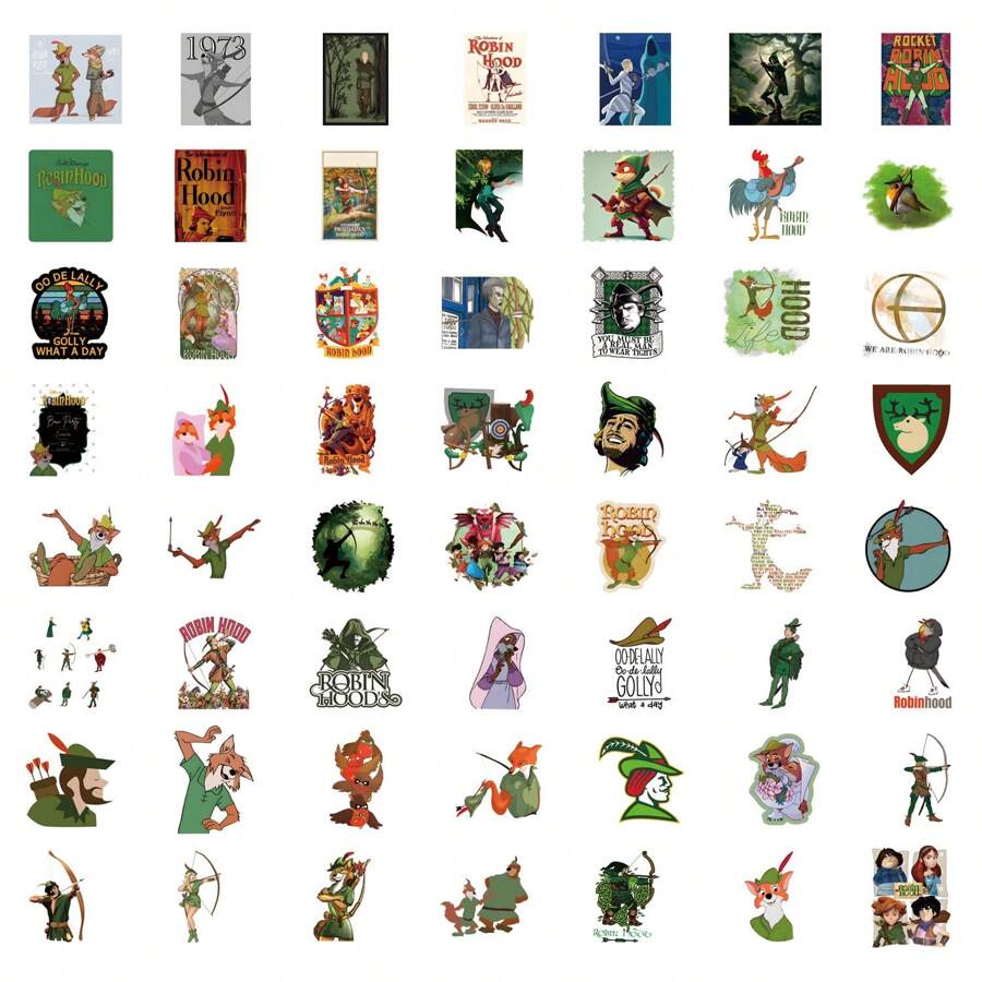 55PCS Cartoon Robin Hood Toys Stickers Robin Hood Decal Robin Hood ...