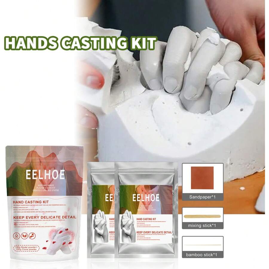 EELHOE Couples Hand Mold Making Powder, 3D Hand And Foot Casting Kit ...