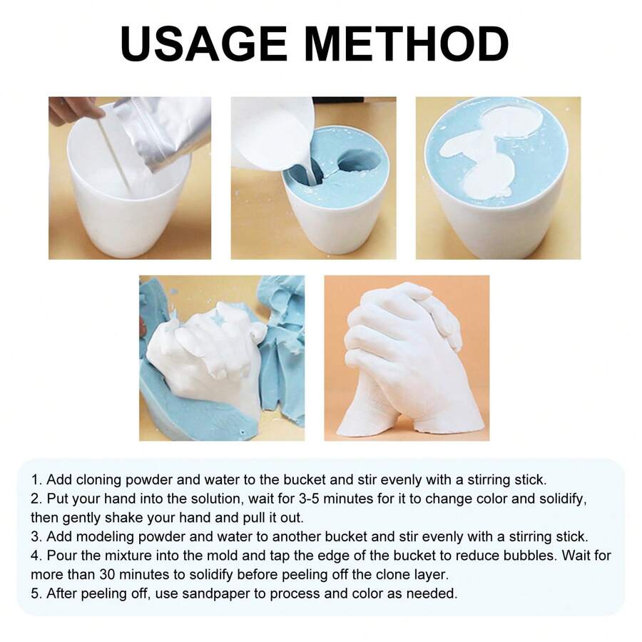 EELHOE Couples Hand Mold Making Powder, 3D Hand And Foot Casting Kit ...