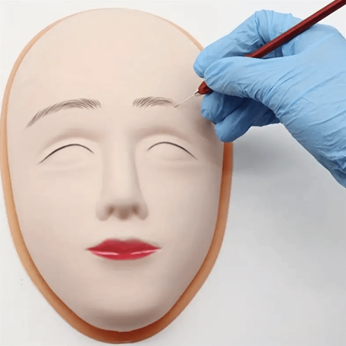 Tattoo Practice Skin Head, 5D Fake Skin Eyebrow Eyeline Lips Model For ...