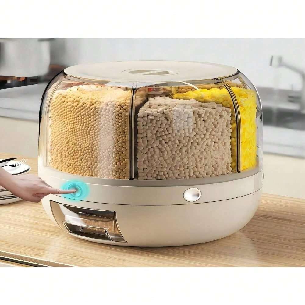 Rotating Multi-Compartment Storage Box For Grains And Cereals At Home ...