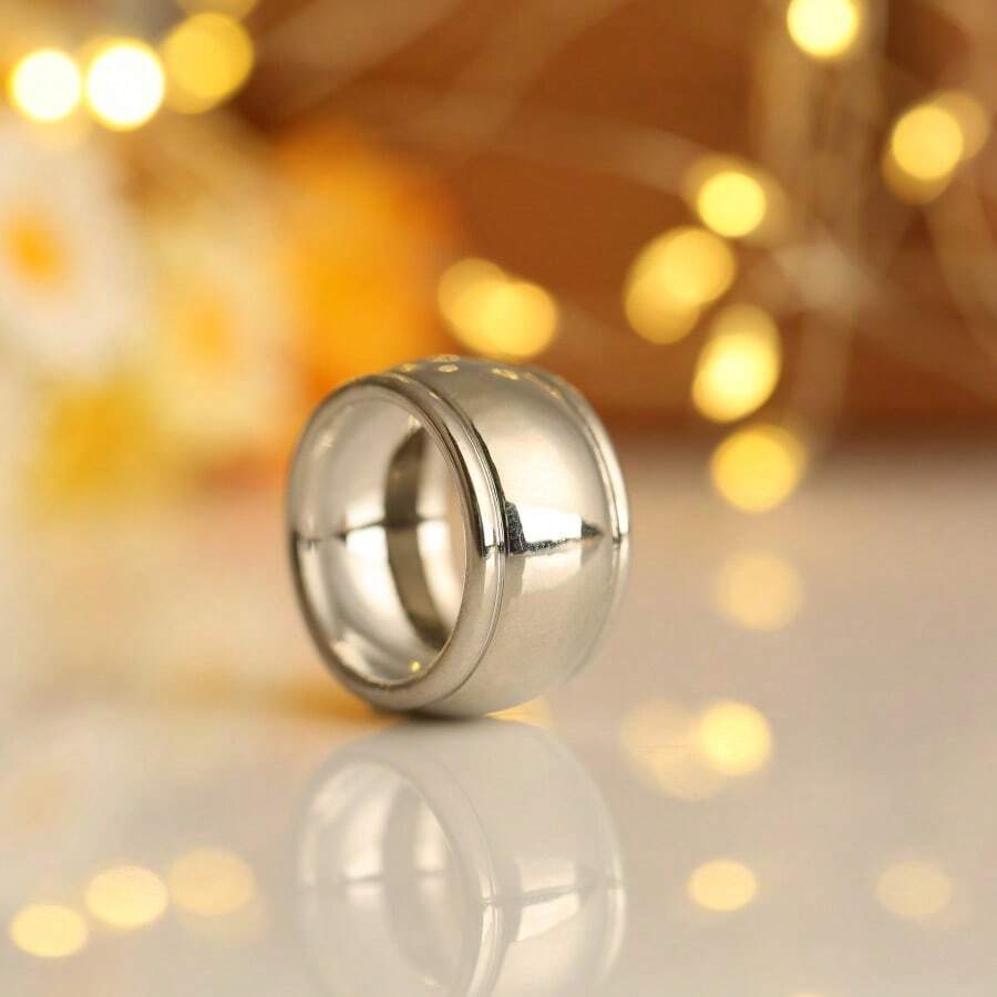 1pc Fashionable Smooth Round Decorated Women's Ring - For Daily ...