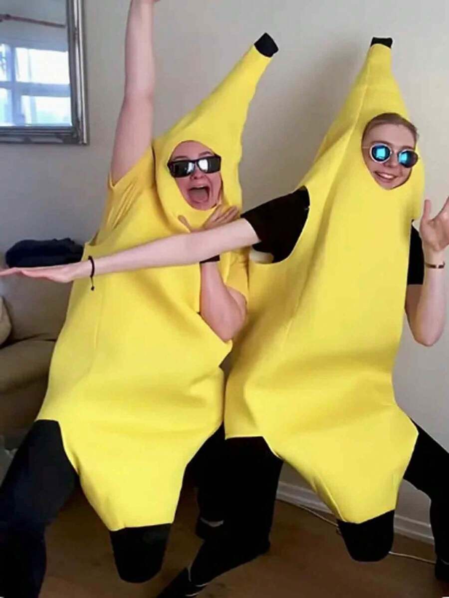 1pc Unisex Adult Cute Banana Costume, Polyester/PP Material, Suitable ...