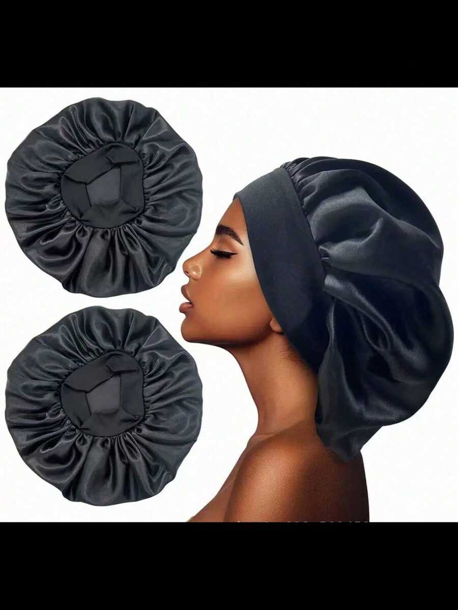 1/2pcs Silk Bonnet For Sleeping, Satin Hair Bonnets, Soft Elastic Band ...