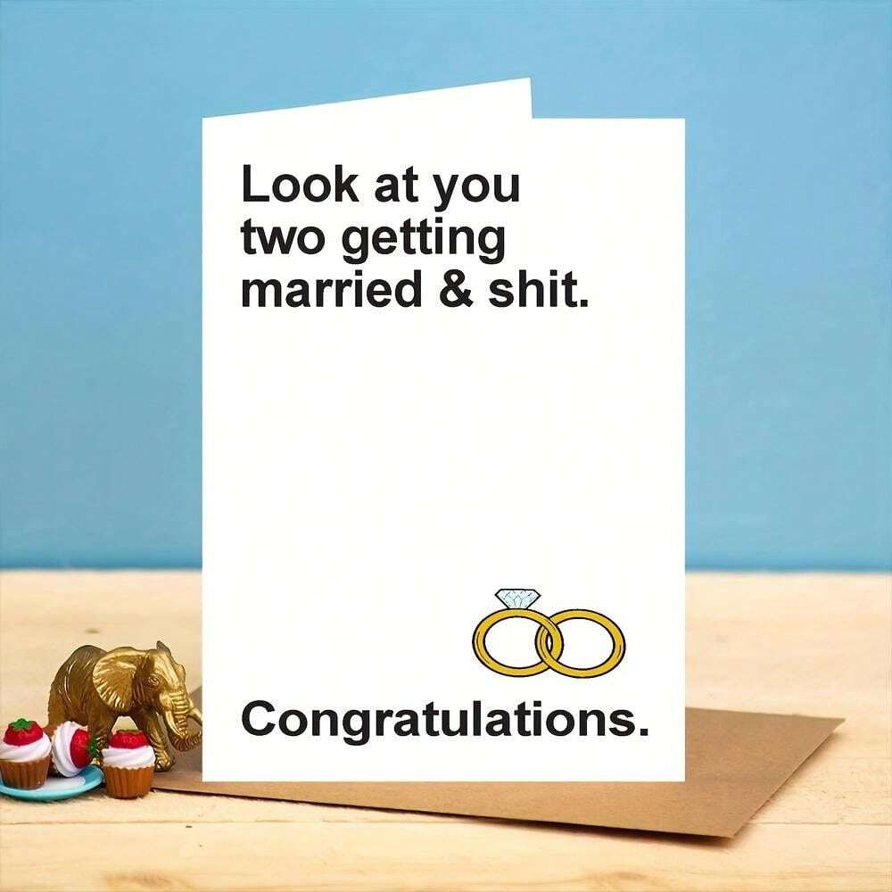 Funny Marriage Congratulations Card Newly Wed Couple, Congrats Card For ...