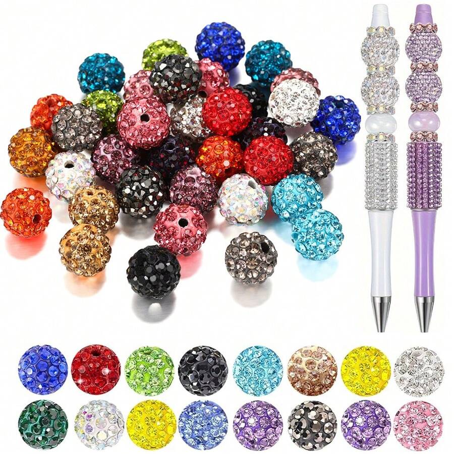 50/30 pezzi Distanziatori di perle con strass multicolori in cristallo ...