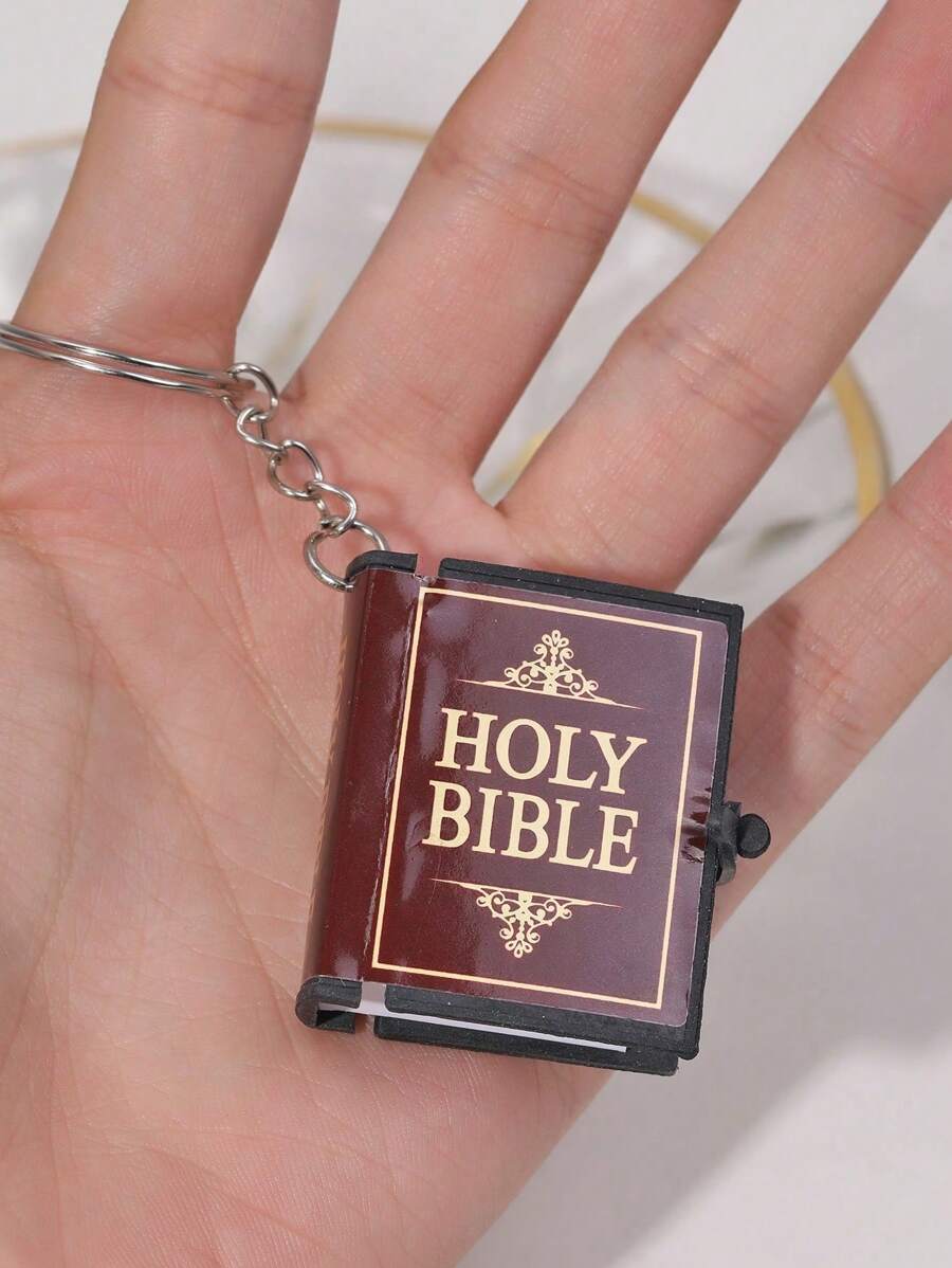 1pc Popular English HOLY BIBLE Christian Jesus Mini Bible Keychain Non ...