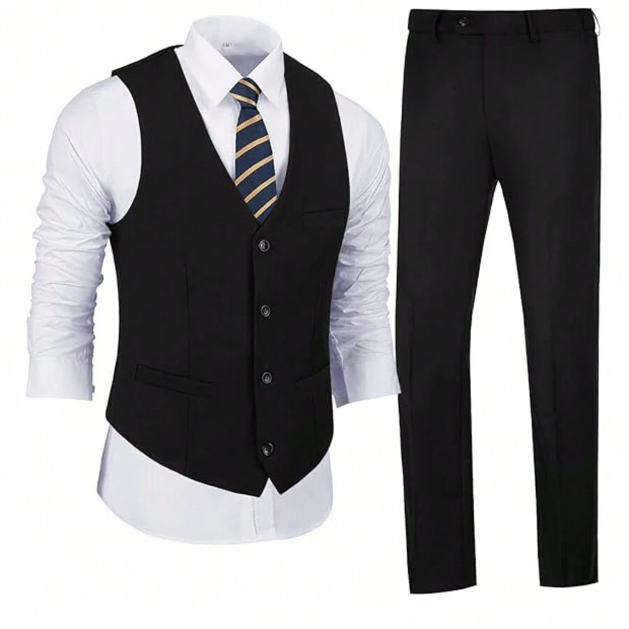 Men's Casual Suit Set 2 Piece Slim Fit Wedding Suits Prom Groomsmen ...