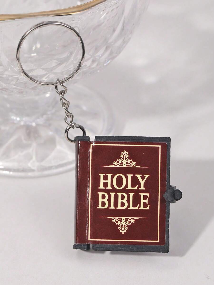 1pc Popular English HOLY BIBLE Christian Jesus Mini Bible Keychain Non ...