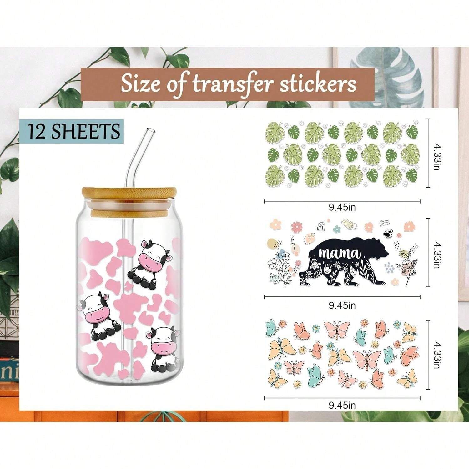 UV DTF Cup Wrap - 12 Sheets Boho Mama UV DTF Cup Wraps For 16 Oz ...