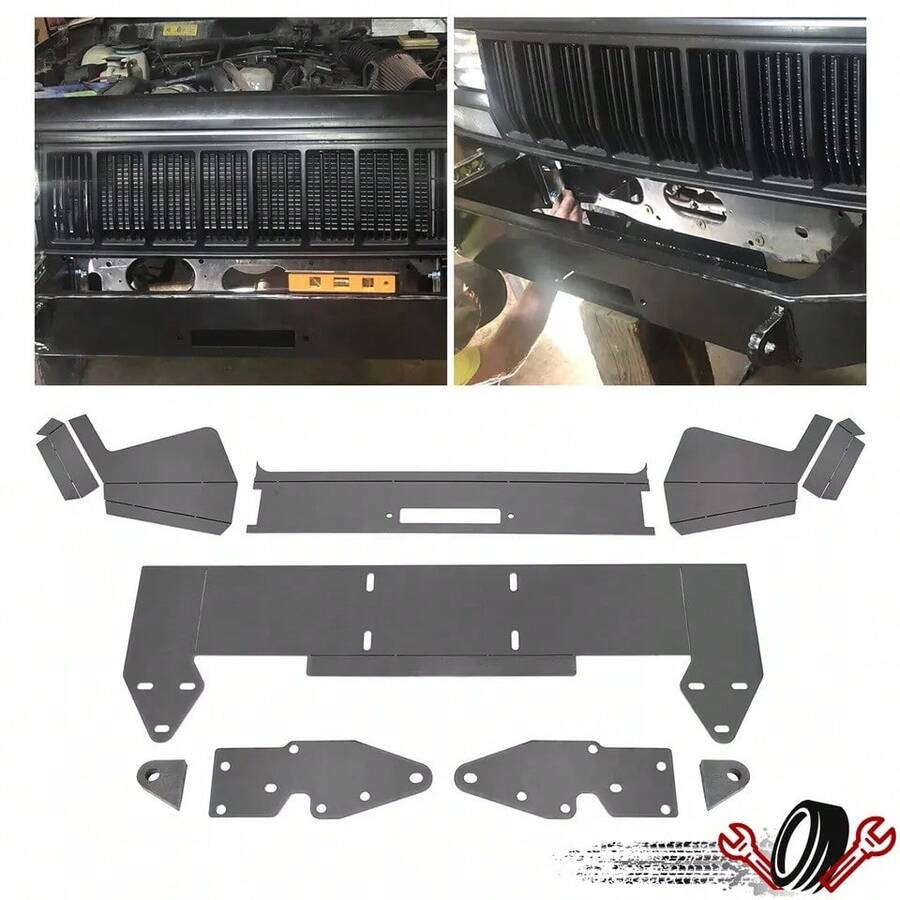 DIY Front Bumper Winch Mount Plate Bare Metal Kit For 1984-2001Jeep ...