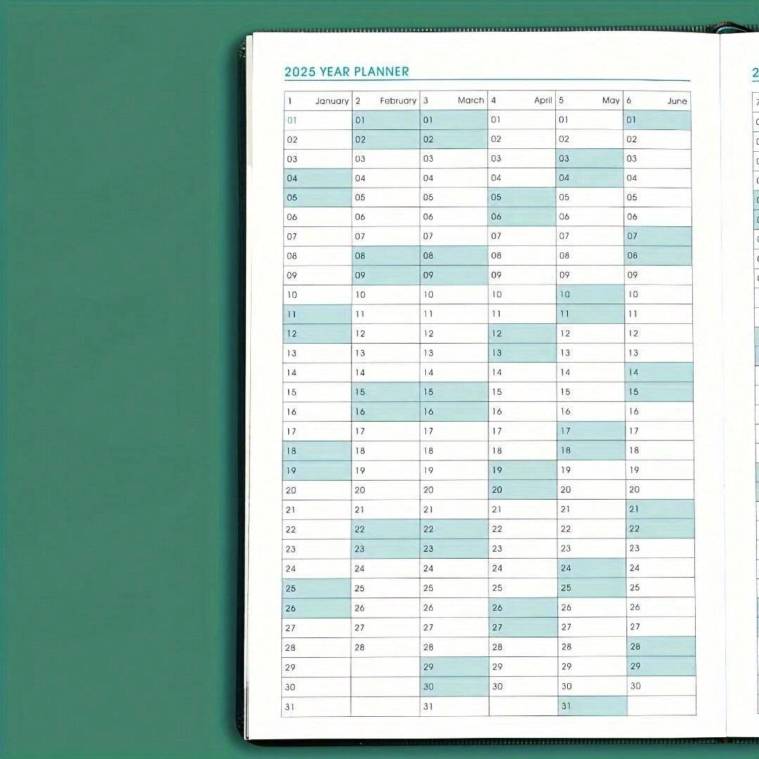 2025 Nieuwe kalender Log Zelfdiscipline Inchecken Tijdsbeheer Eén ...