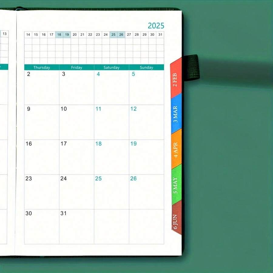 2025 New Calendar Log Self Discipline Check In Time Management One Page ...