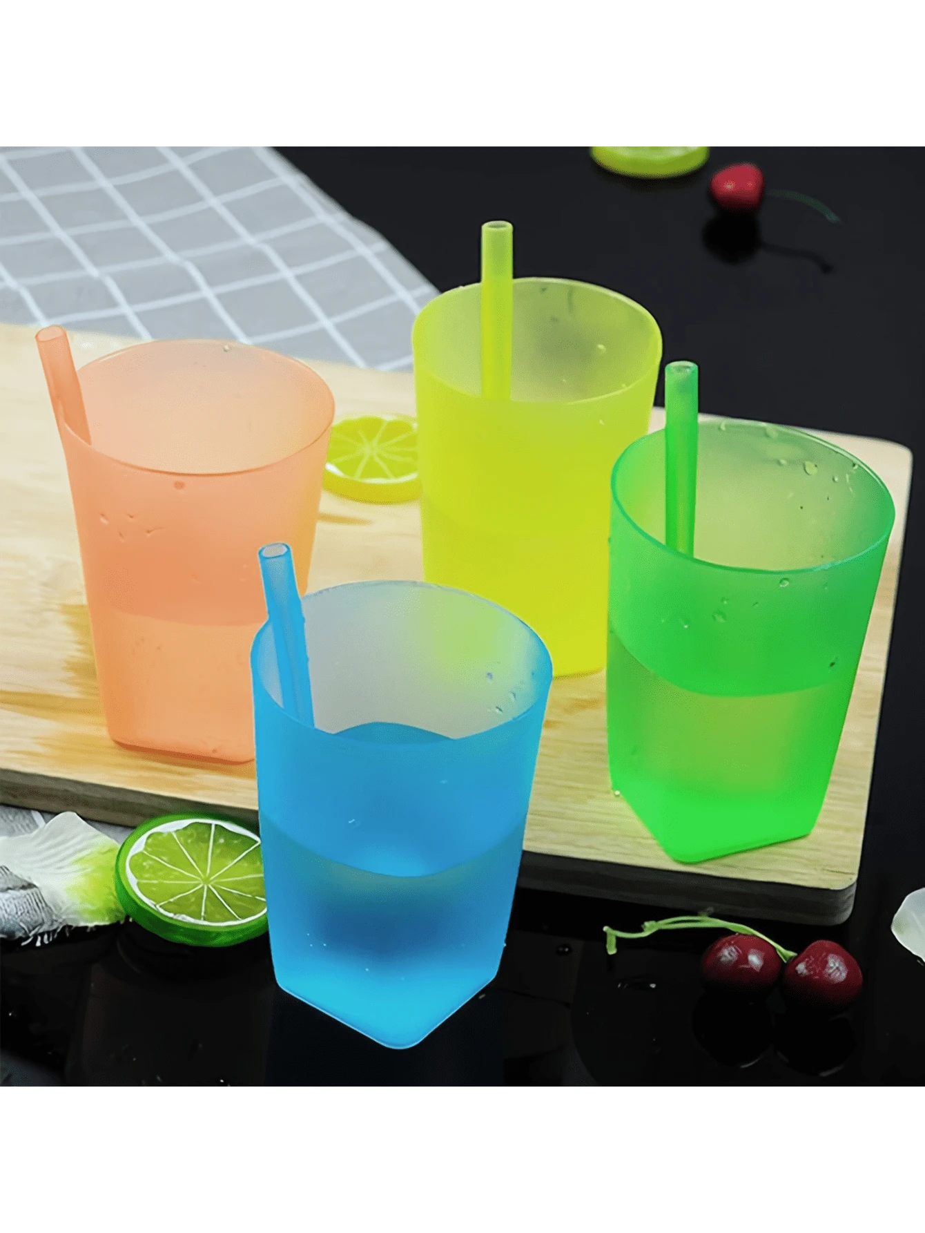 1 peça Copo Plástico para Bebida Fria, Conjunto de Copos Plásticos com ...