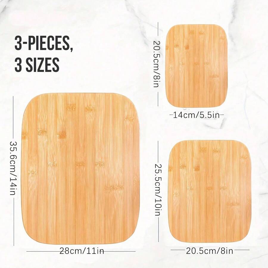 Bamboo Cutting Board Set For Food Prep And Serving - Antibacterial ...