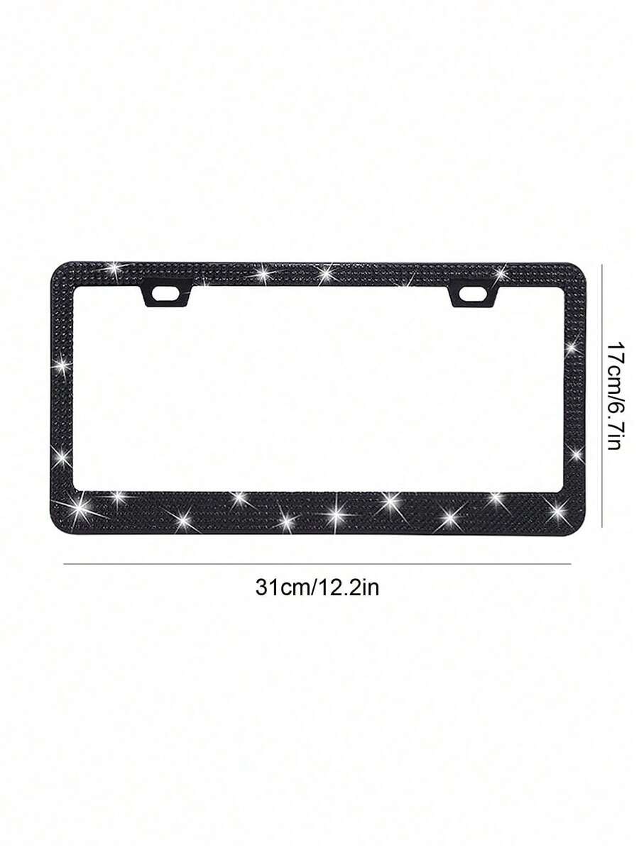 1pc Acrylic Crystal Studded US License Plate Frame, Stainless Steel ...