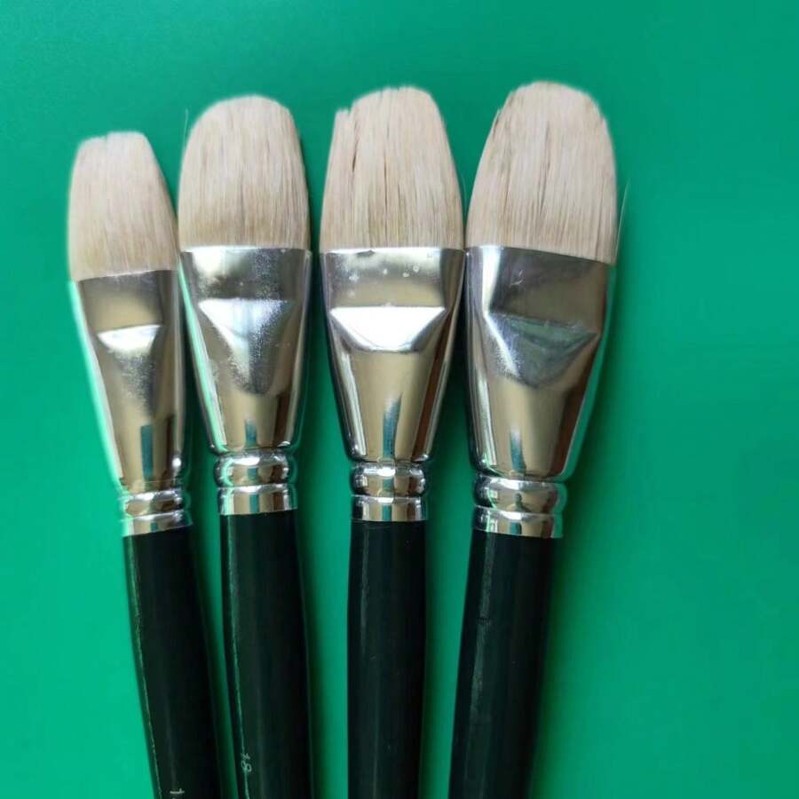 4 Extra Large Bristle Oil Painting Brushes Acrylic Brushes. Suitable ...