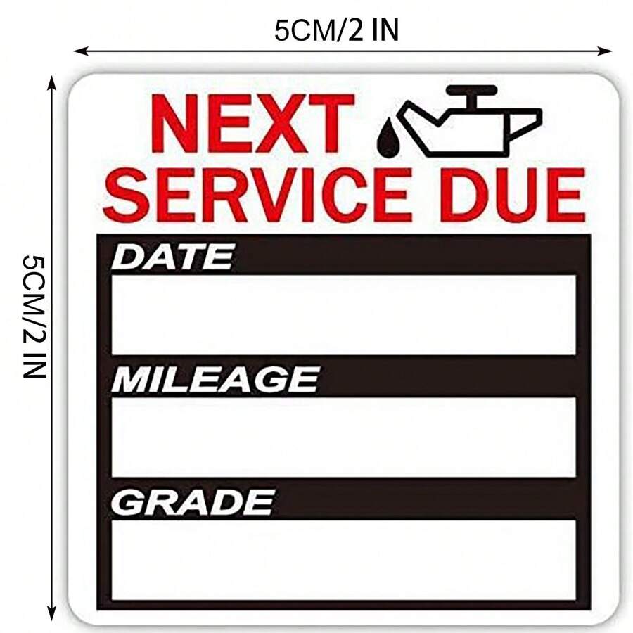 2 Inch Piece Waterproof Removable Window Sticker Car Oil Maintenance ...