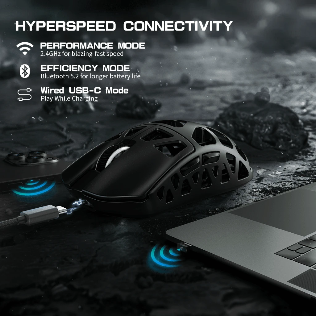 FREEWOLF ATTACK SHARK R3 46g Superlight Magnesium Alloy Wireless Gaming ...