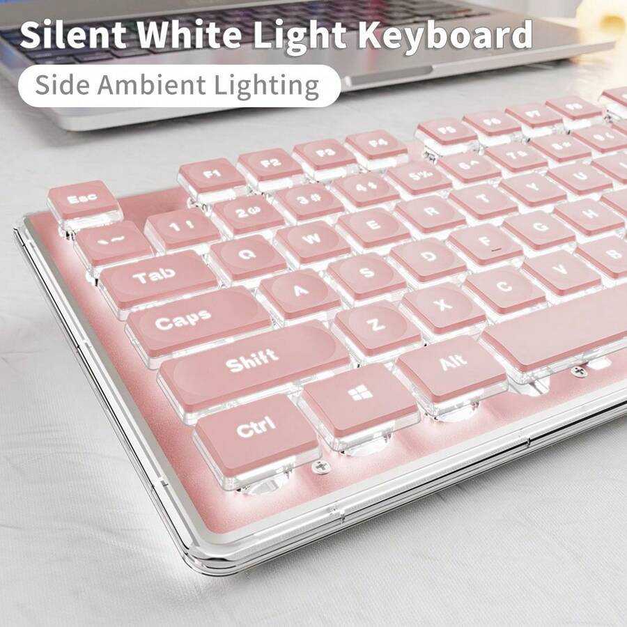 EWEADN Mechanical Feel Gaming Keyboard, All-Metal Panel 104 Keys Wired ...