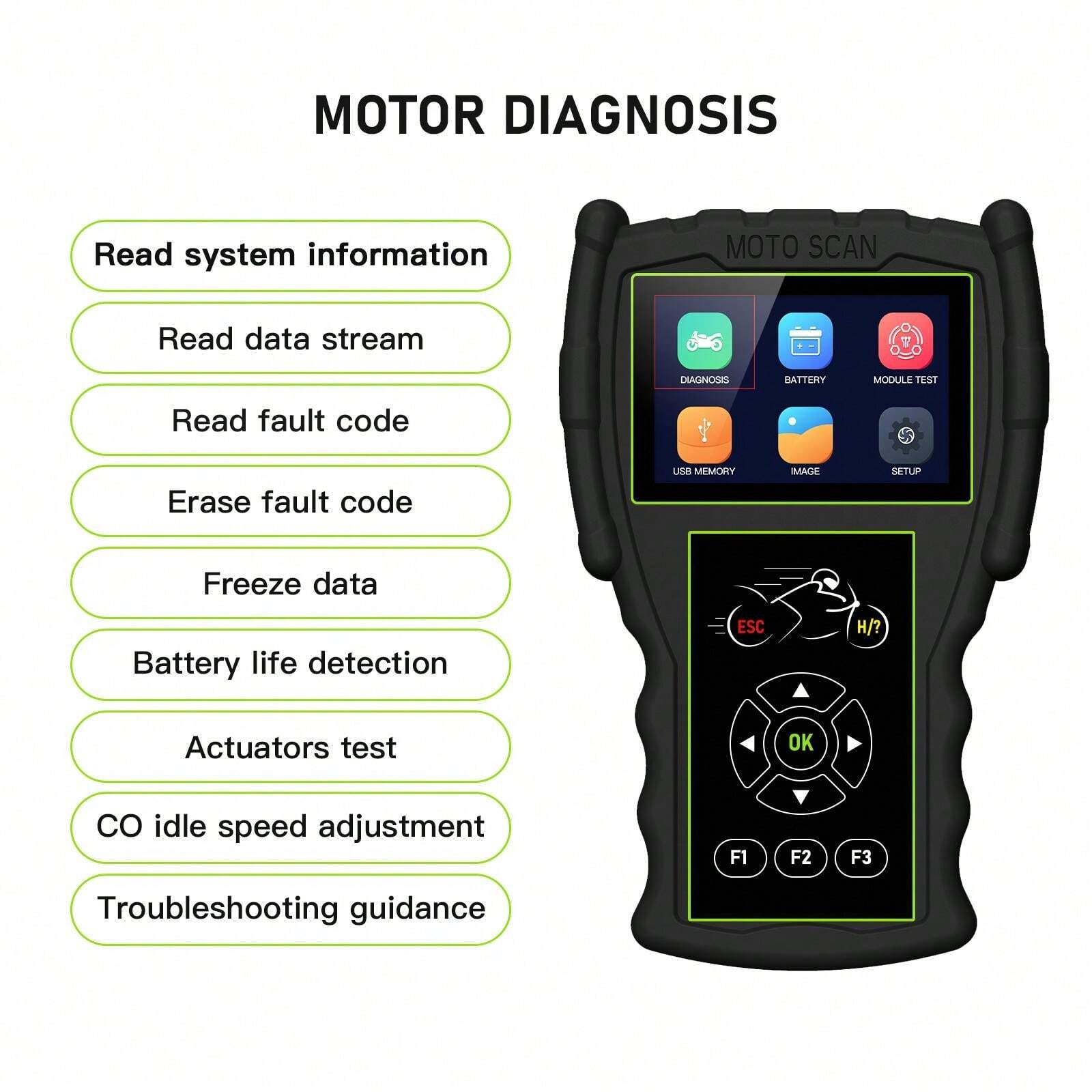 Jdiag M100 Pro Motorcycle Scanner With D88D87 Function Diagnostic Tool ...