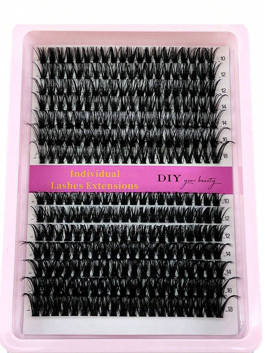 280 Strands 14 Rows 60D+80D 0.07mm Soft Mink Fur Eyelash Extensions 10 ...