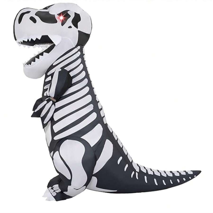 SYNCFUN Inflatable Halloween Costume Skeleton Dinosaur With LED Light ...