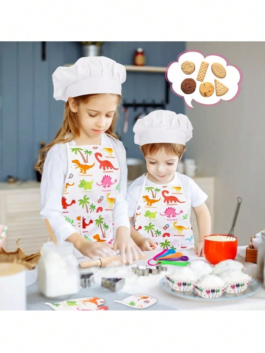 22 Pieces Kids Cooking And Baking Set Chef Hat And Apron Cooking ...