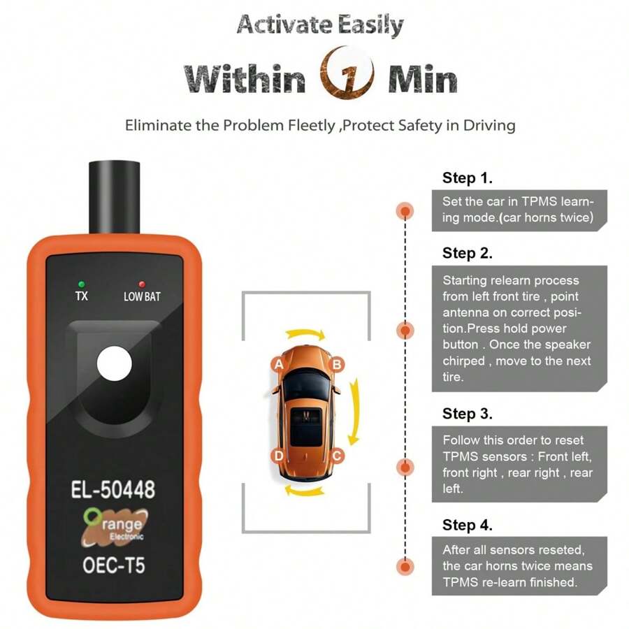 El 50448 Tpms Relearn Tool For Auto Tire Pressure Monitor System Sensor Activation Tpms Reset