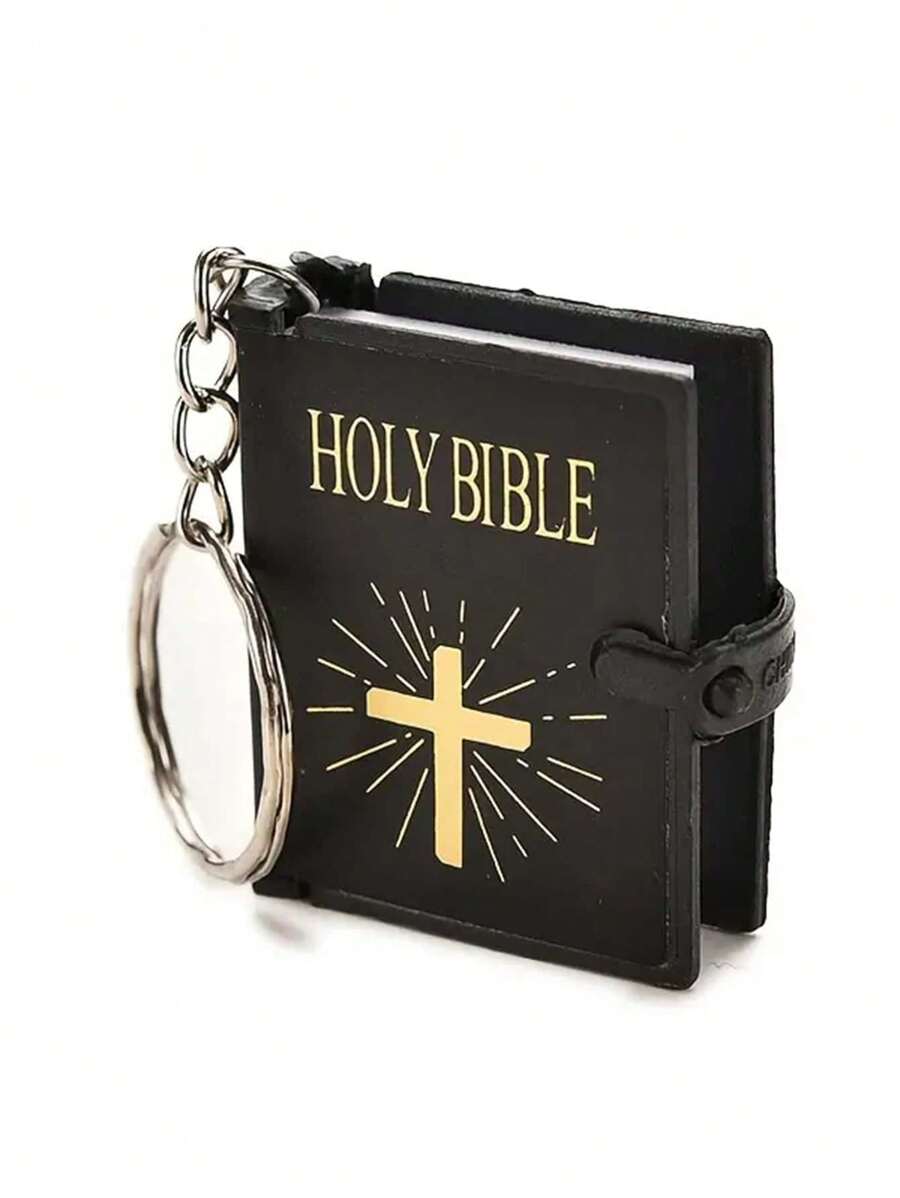 1pc Popular English HOLY BIBLE Christian Jesus Mini Bible Keychain Non ...