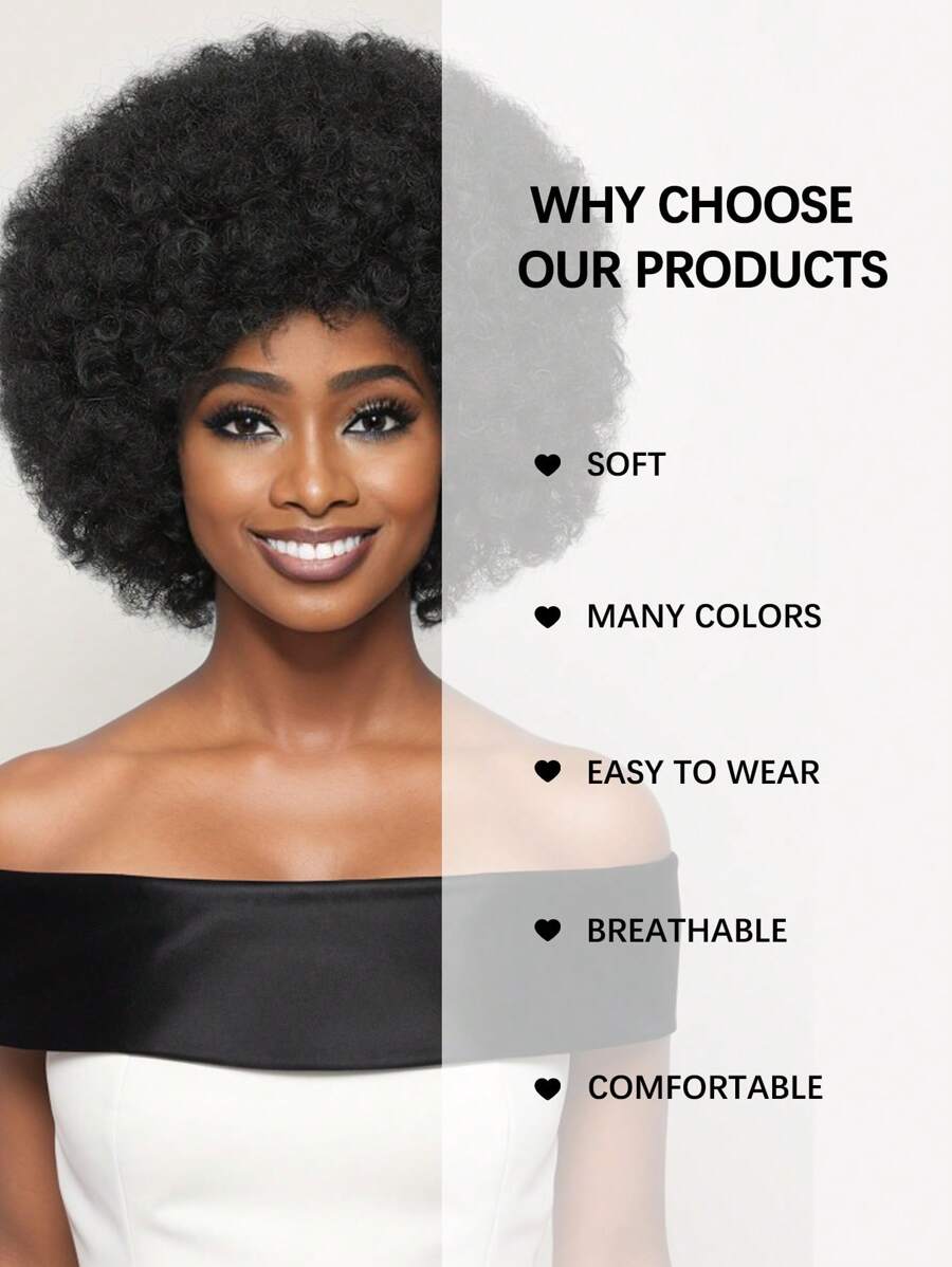 Afro Wig - Soft Afro Wig 70s For Women Afro Kinky Curly Hair Wigs With ...