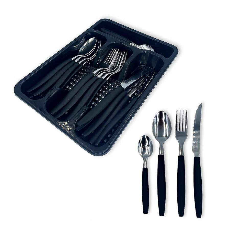 Cutlery Set Cutlery Set With 25 Pieces In Stainless Steel With Drawer ...