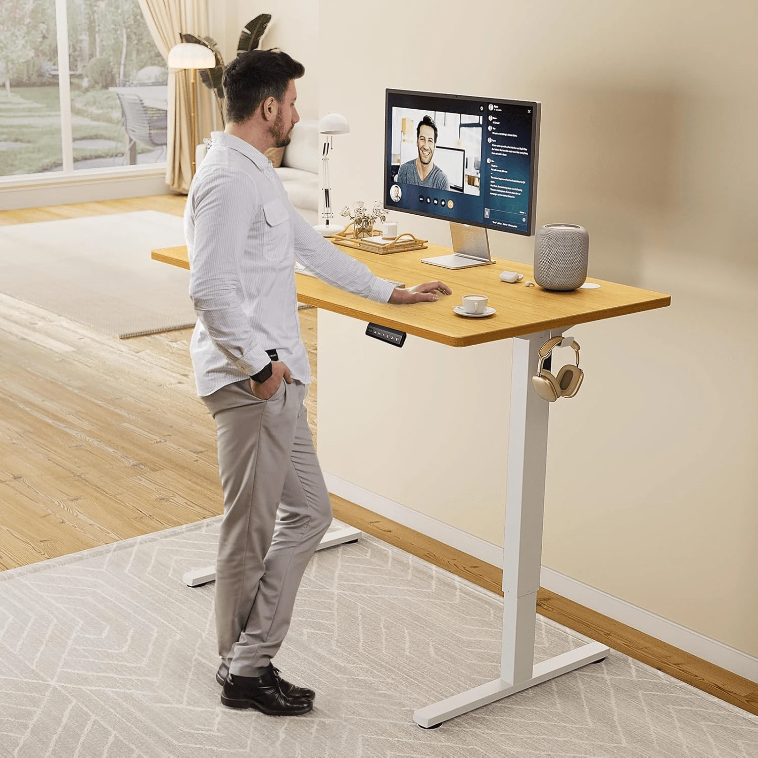 Standing Desk, Adjustable Height Electric Sit Stand Up Down Computer ...