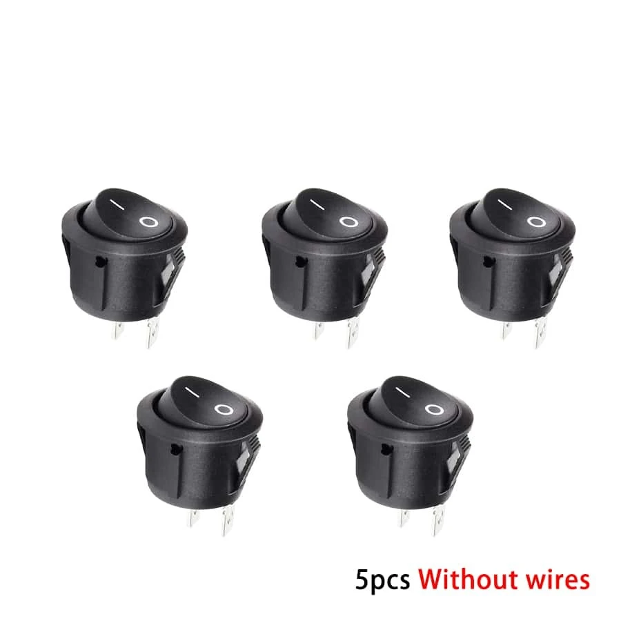5PCS/10PCS/3PCS KCD1 ON Off Round Rocker Switches SPST 20mm Mini 12 ...