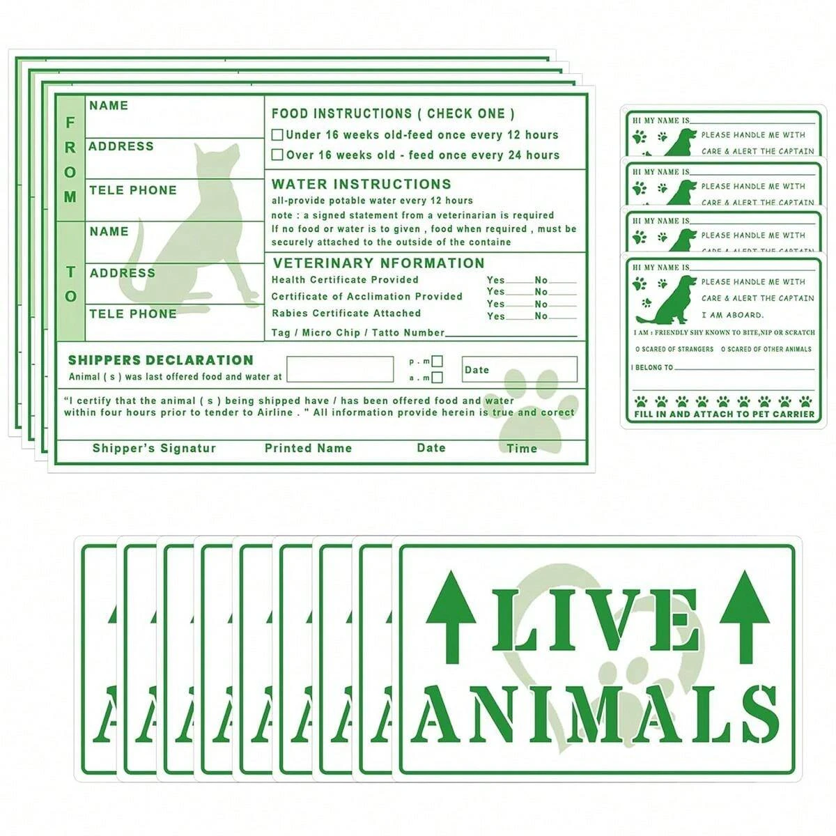 20 Pack Live Animals With Arrow Sticker Live Animal Stickers For ...