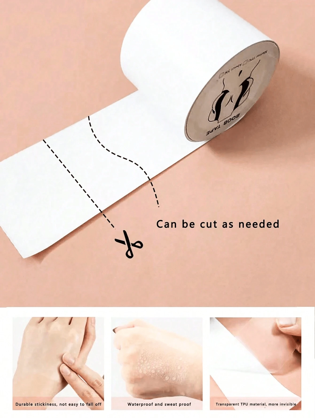 1pc Invisible Breathable Breast Lift Tape, Upper Breast Support ...