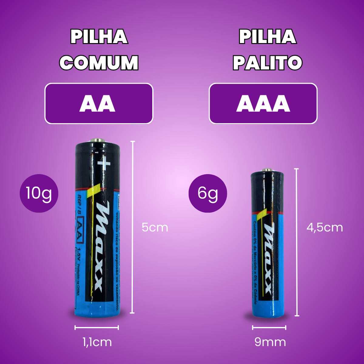 Pilhas Palito AAA + Pilhas Comum AA Caixa 60 Unidades Cada | SHEIN Brasil